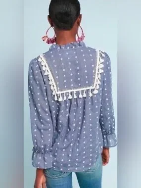 Anthropologie | Tops | Maeve Anthropologie Sawyer Tassel Peasant Top ...